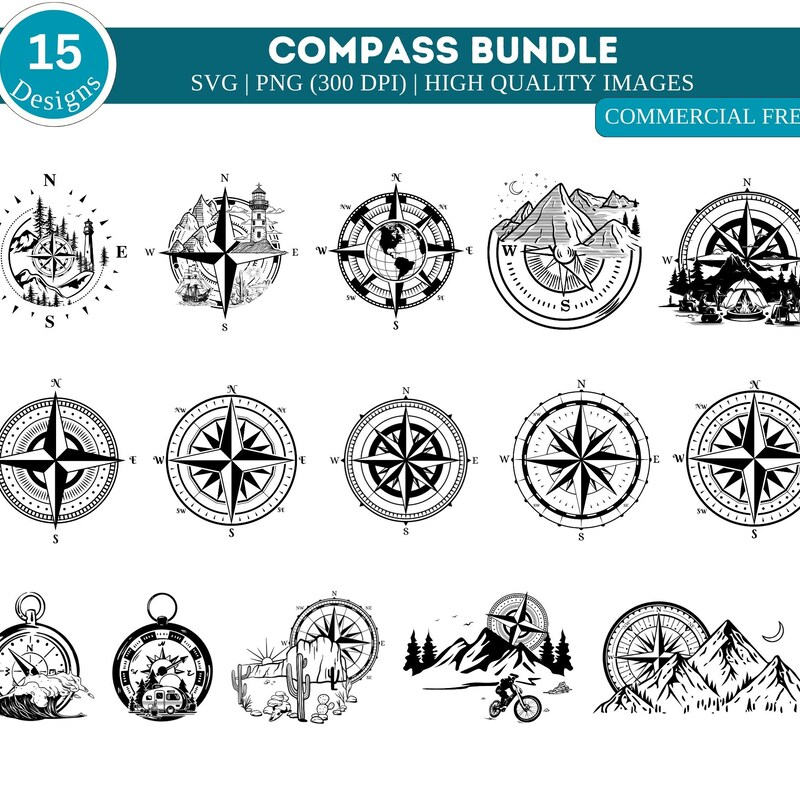 Compass Svg - Etsy