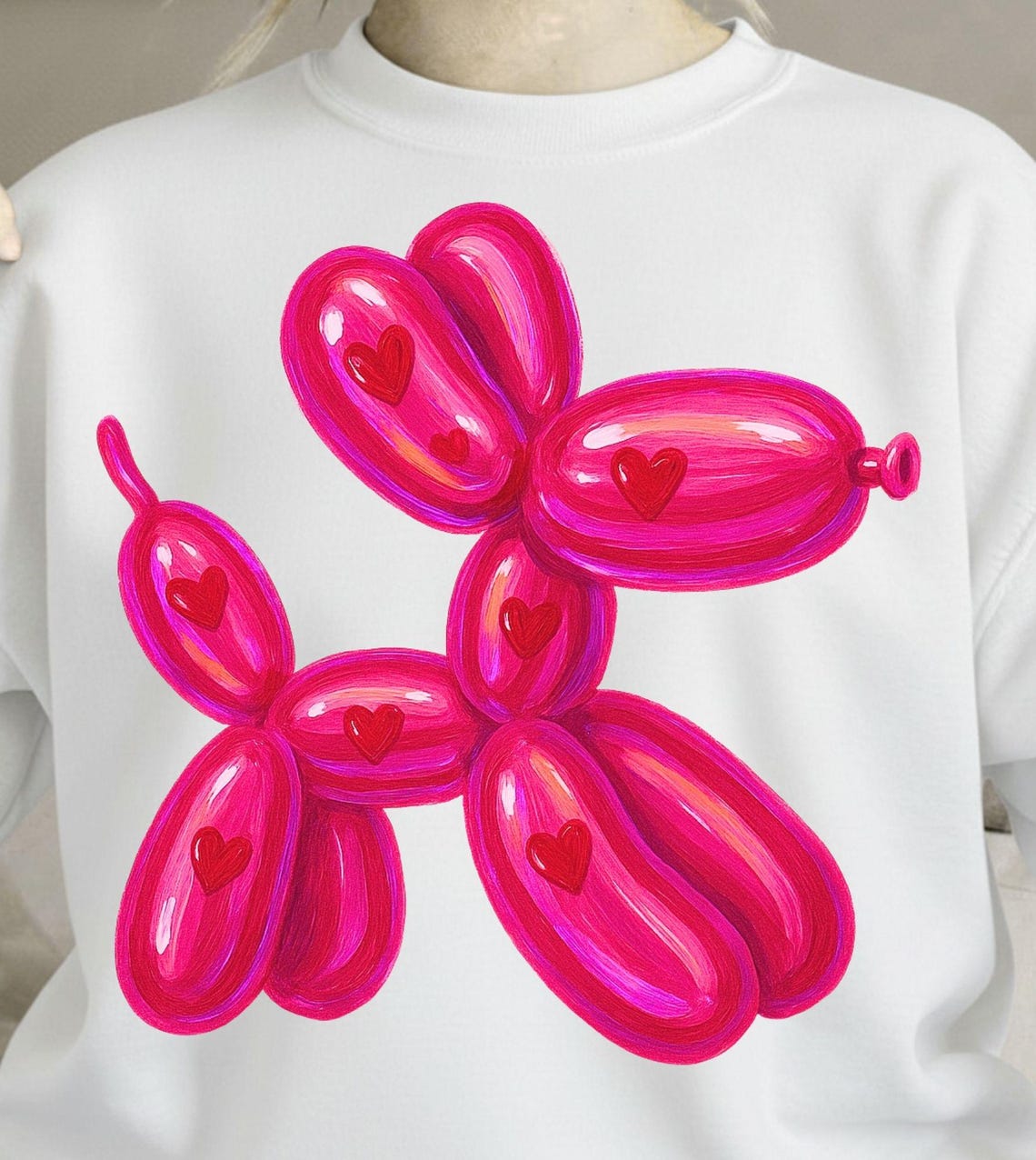 Pink Brushstroke Balloon Dog Png, Valentine Balloon Dog Sublimation ...