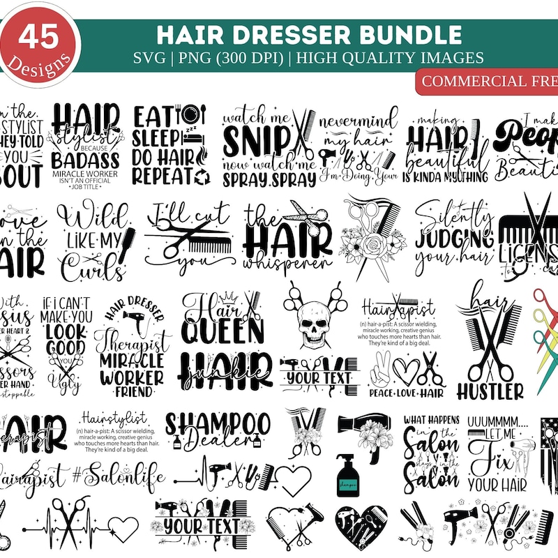 Hair Salon Clip Art Png - Etsy