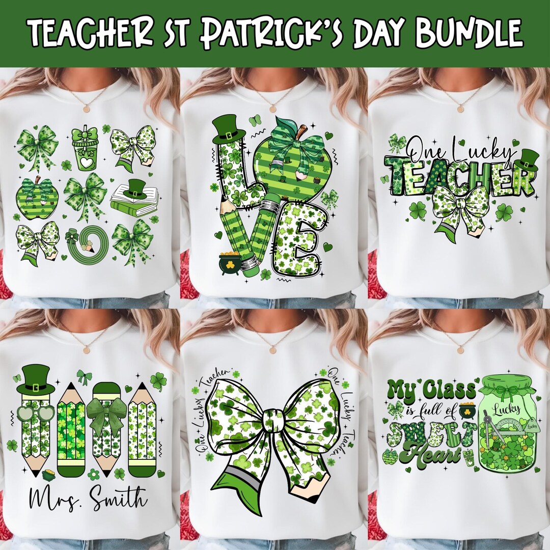 Teacher St Patrick’s Day Png Bundle, Lucky Teacher Png, St Patricks Day ...
