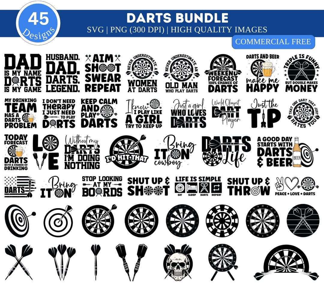 Darts SVG PNG Bundle| Dart Quotes Svg| Dart Player Svg| Dart Board Svg ...