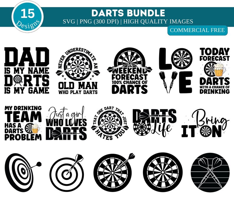 Dart SVG Bundle| Dart Game Bundle| Dart Player SVG| Dart Quotes Svg ...
