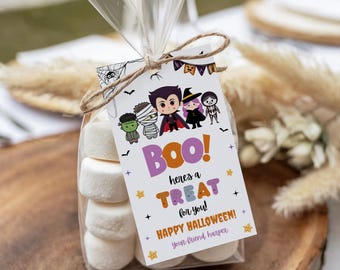 Halloween Favor Tags, Boo Halloween Tags, Halloween Trick or Treat ...
