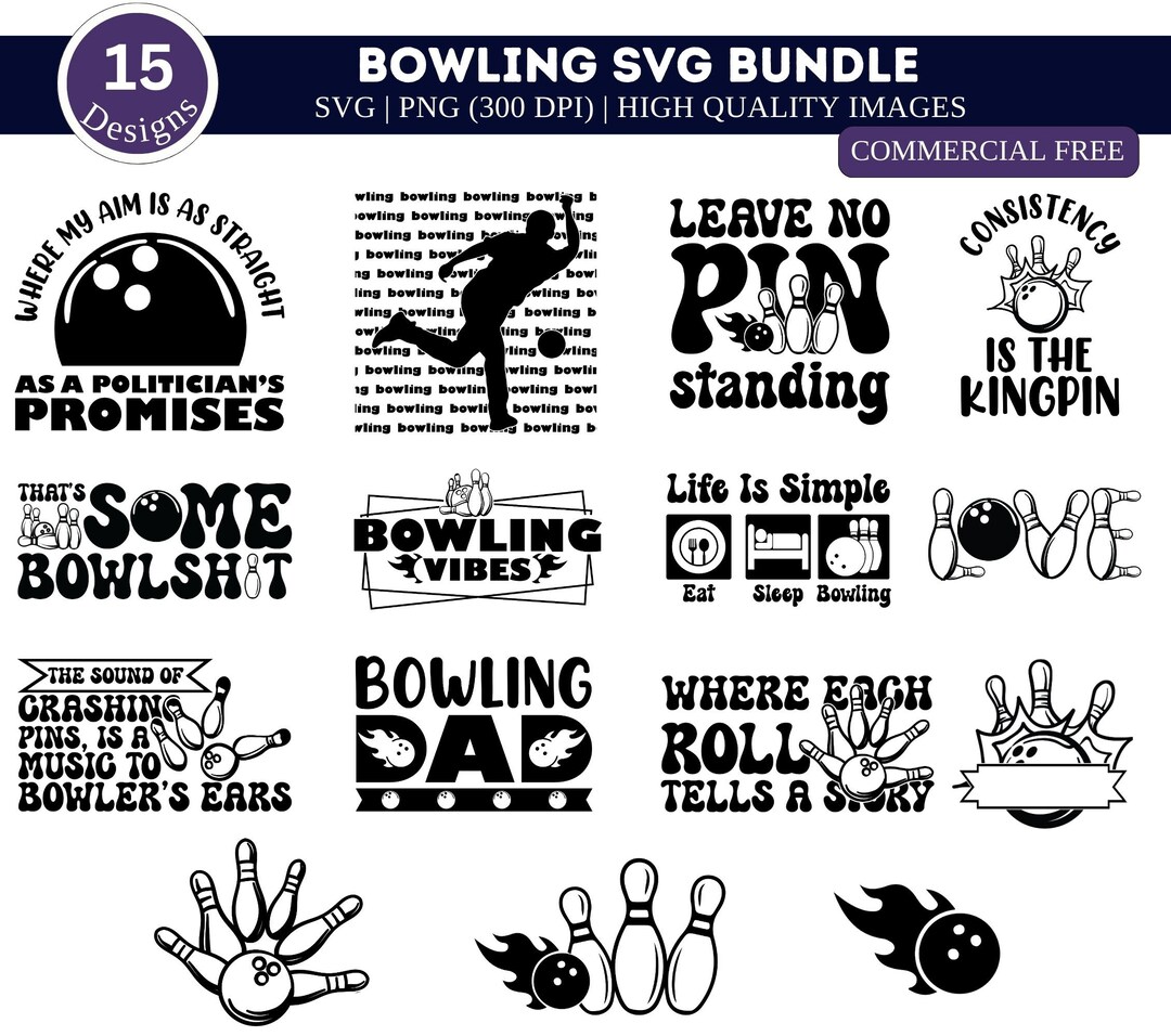 Bowling Team SVG Bundle Love Bowling Squad Ball Svg Pins Bowling Club ...
