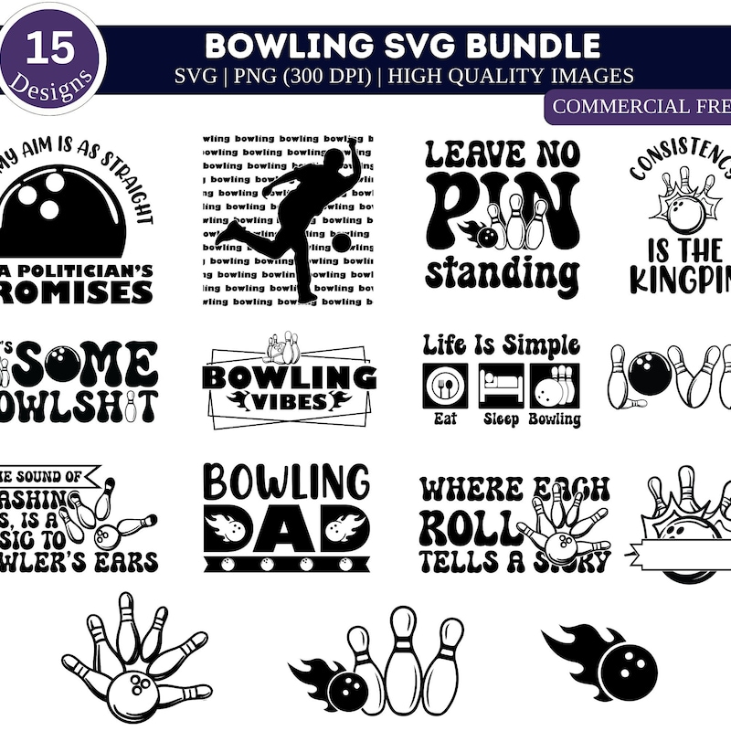 Bowling Svg - Etsy