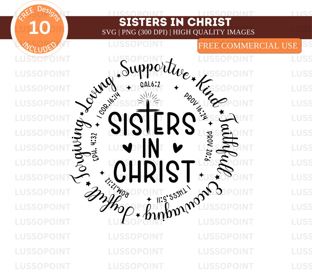 Sisters in Christ SVG PNG| Sisters for Life Svg| Christian Sister ...
