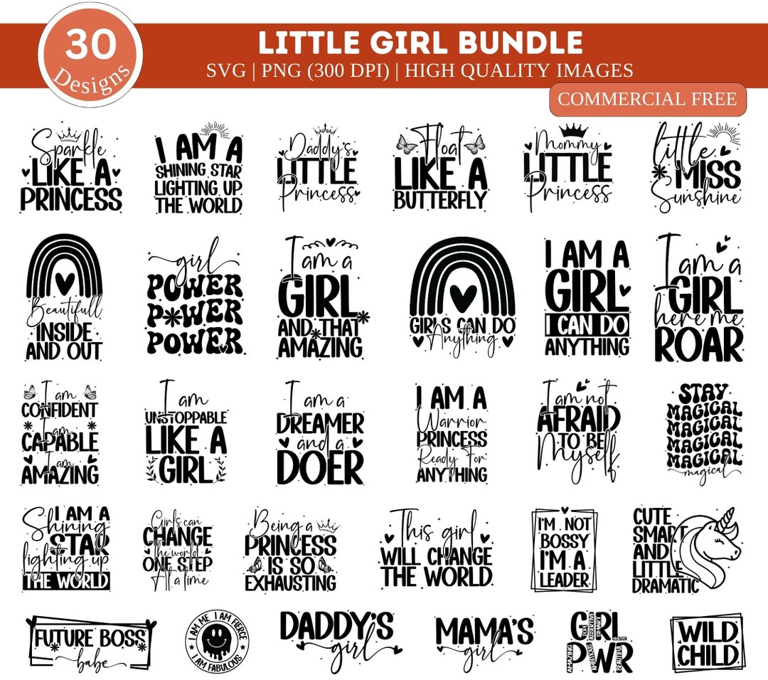 Little Girl SVG PNG Bundle| Little Girl Quotes| Little Girl Sayings ...
