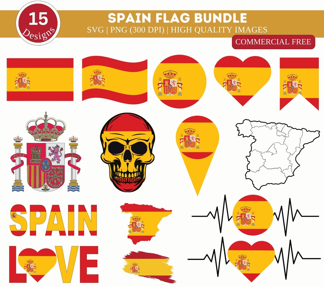 Spain Themed Clipart SVG PNG Bundle Travel Clipart Europe Clipart ...