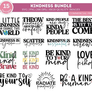 Kindness SVG Bundle| Be Kind Svg| Inspirational Svg| Motivational Svg ...