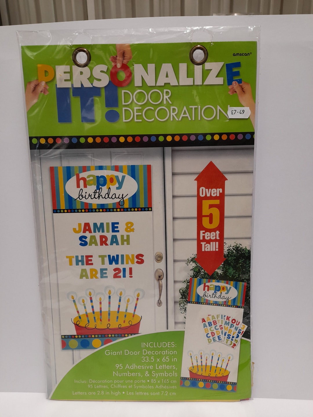 Personalized Birthday Door Banner, 5-foot Tall, 95 Adhesive Letters - Etsy