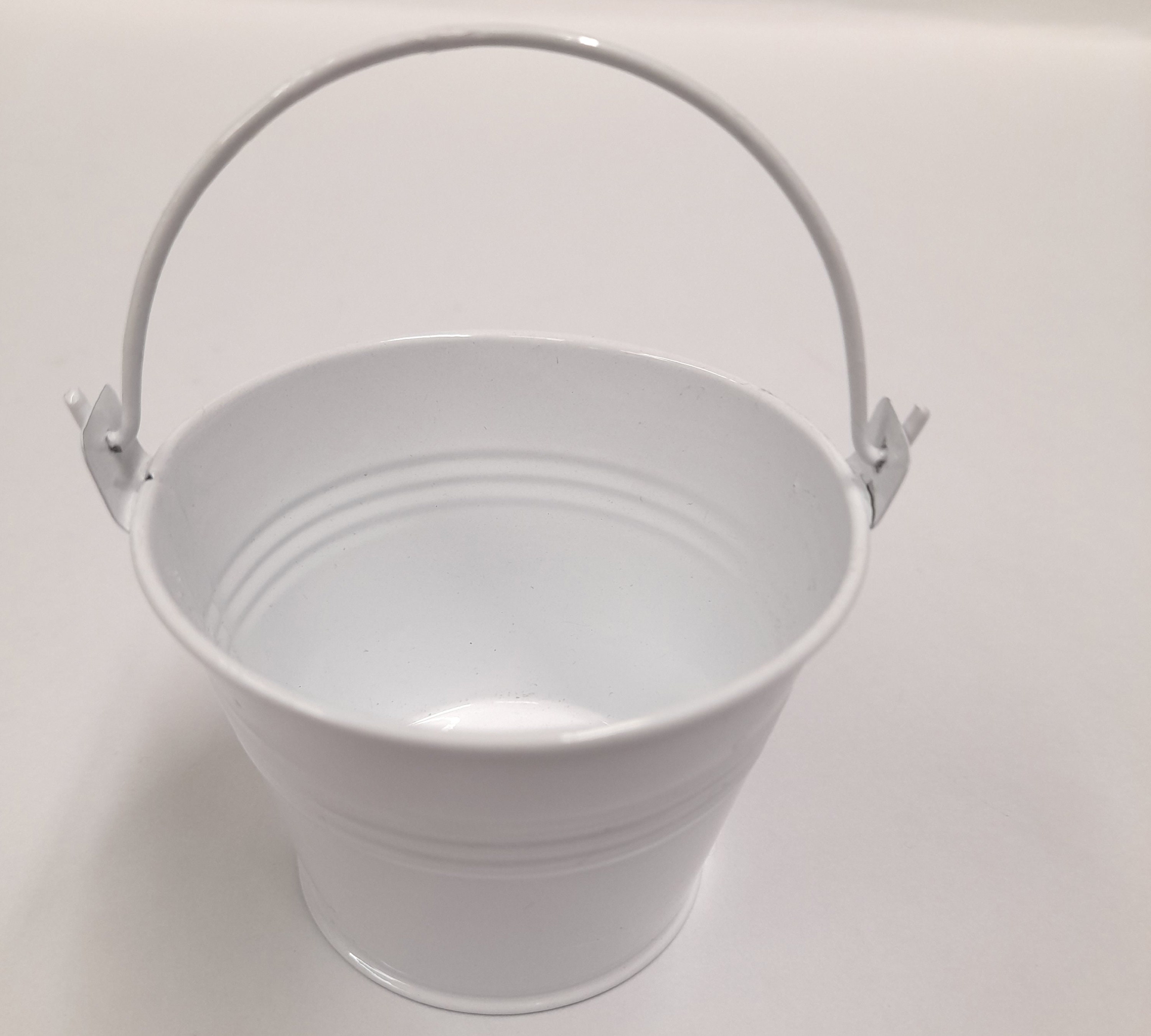 Mini Metal Plain Buckets/pails in White ,ivory, Silver, Gold. 2.5 Inch ...