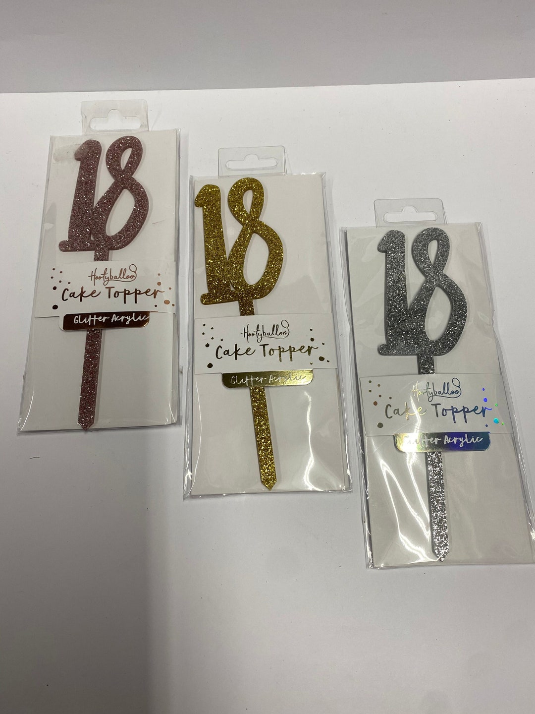 Glitter Acrylic Number 18 Cake Topper: Rose Gold, Silver, Gold - Etsy