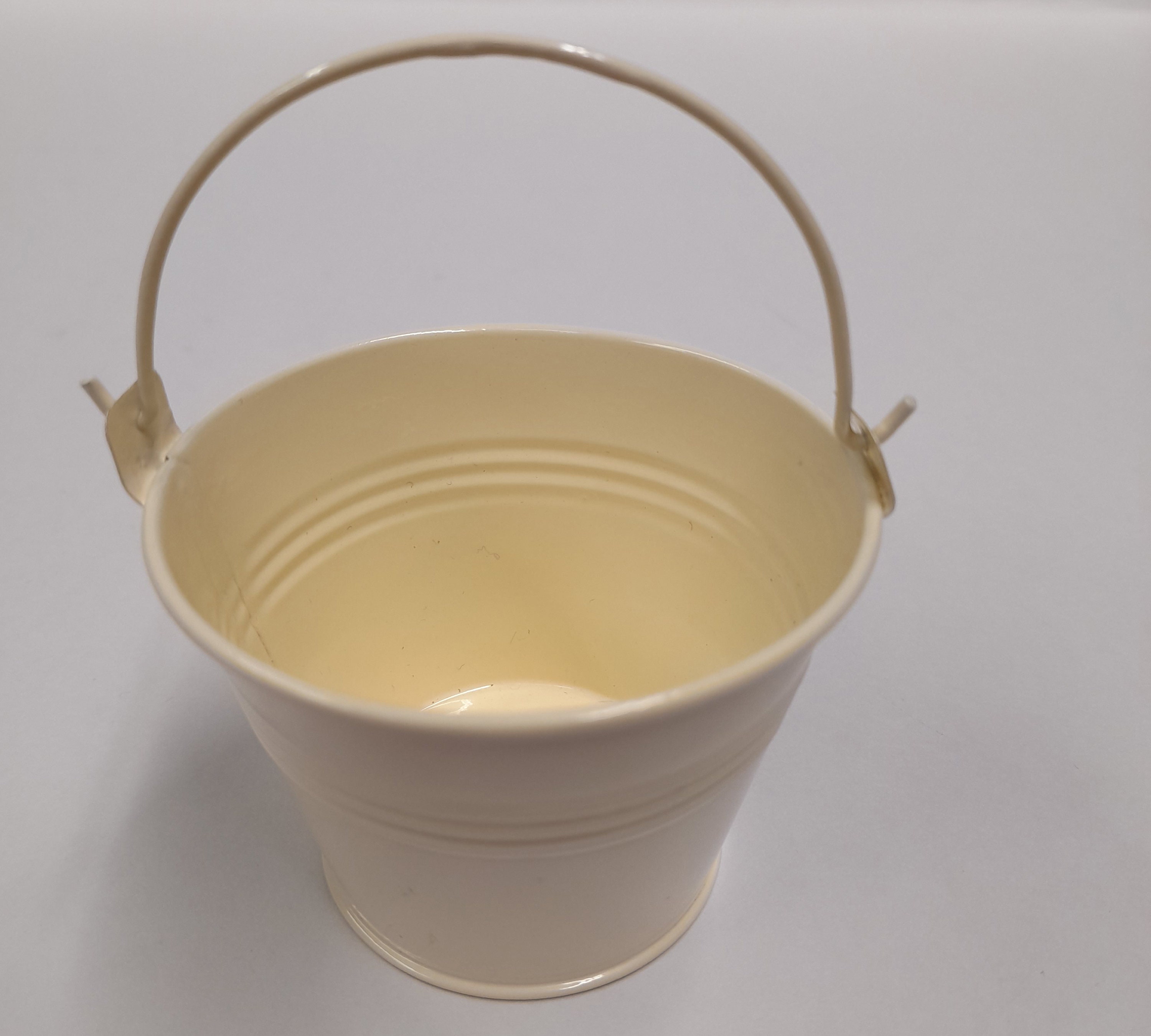 Mini Metal Plain Buckets/pails in White ,ivory, Silver, Gold. 2.5 Inch ...