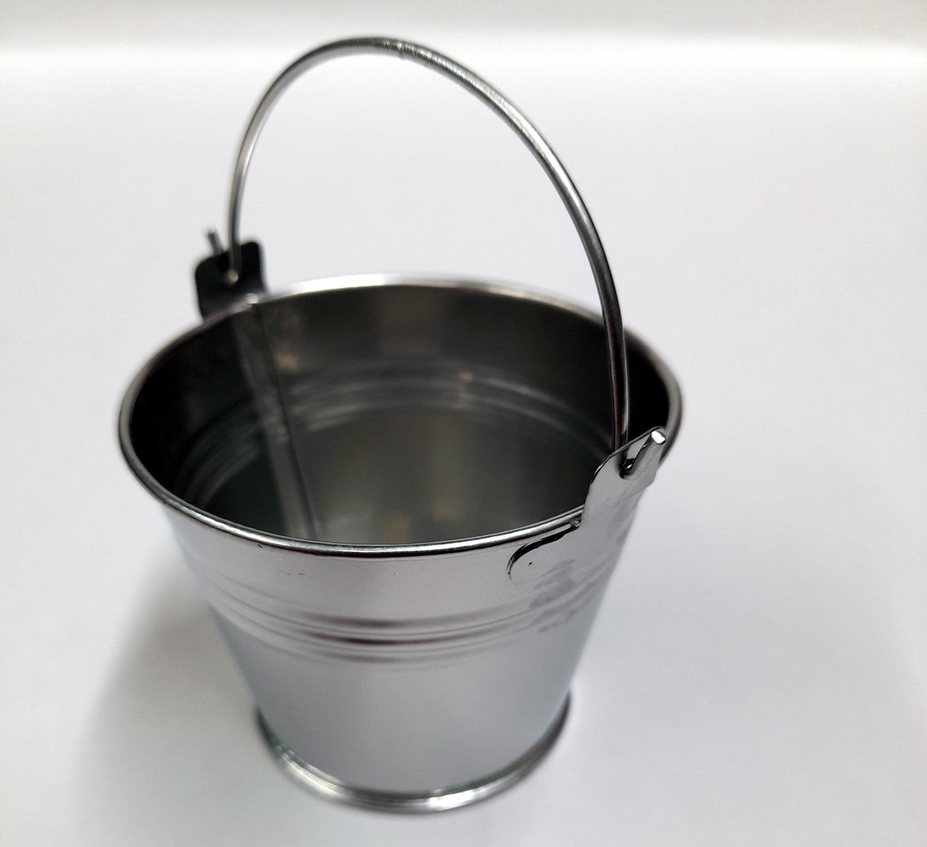 Mini Metal Plain Buckets/pails in White ,ivory, Silver, Gold. 2.5 Inch ...