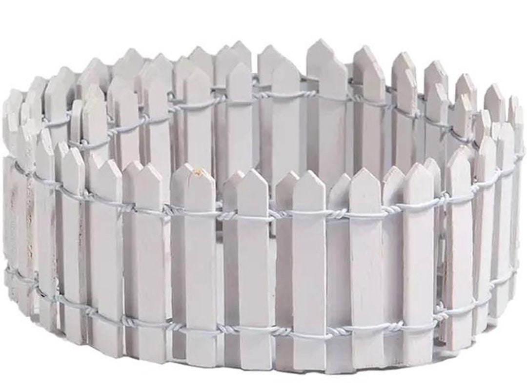 White Miniature Picket Fence Fairy Garden Dollhouse War Craft Mini ...