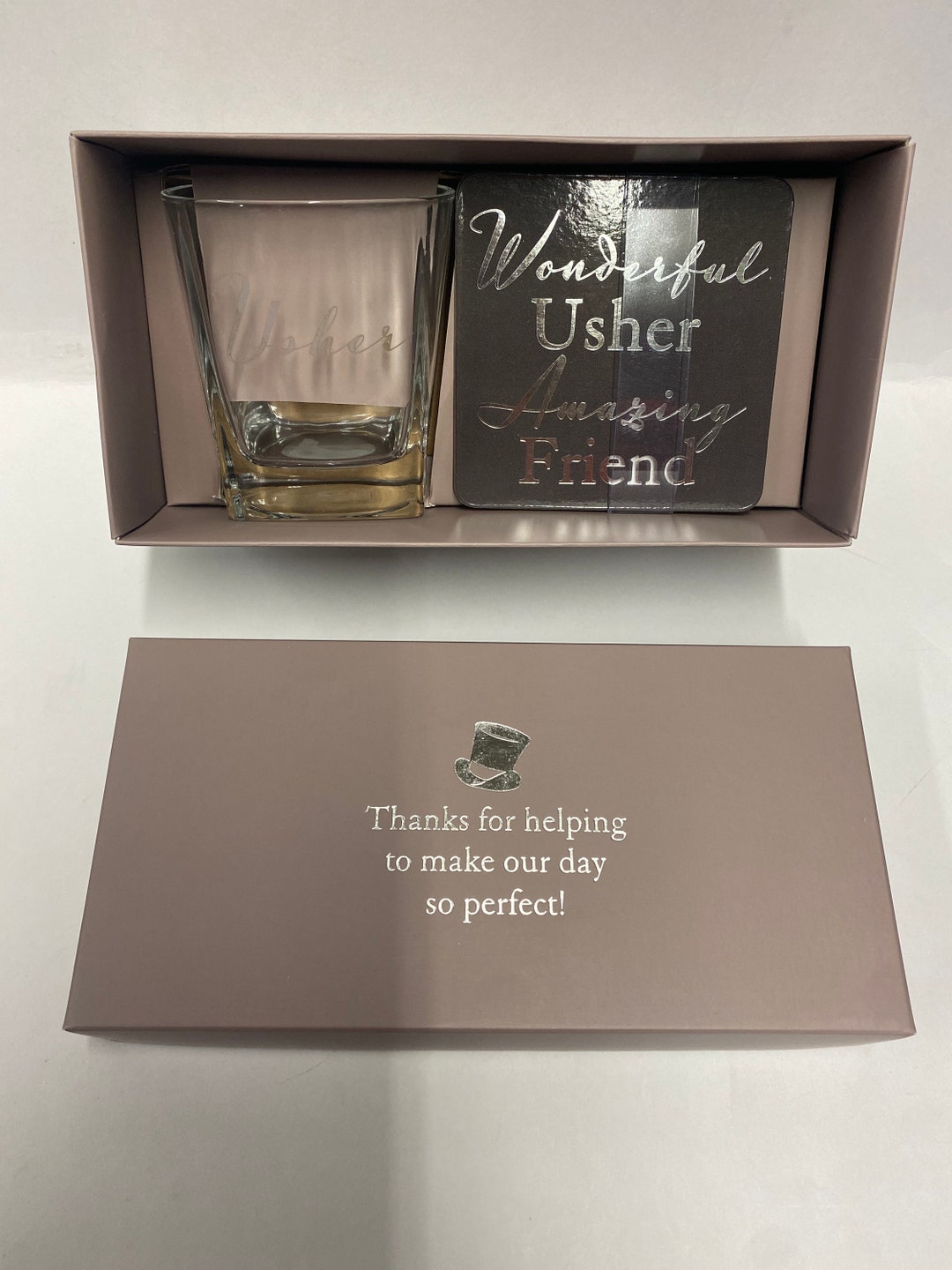 Usher Whiskey Glass and Coaster Set, Usher Whiskey Glass Gift, Usher ...