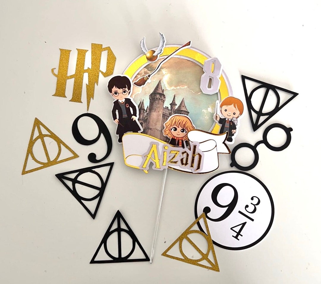 Harry Potter Cake Topper With Charms - Etsy