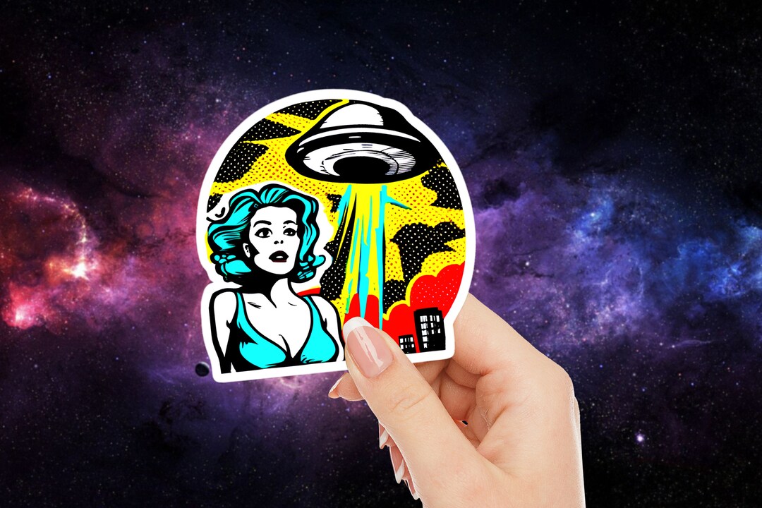Pop Art Alien Invasion Sticker Water-resistant Sticker for Laptops ...