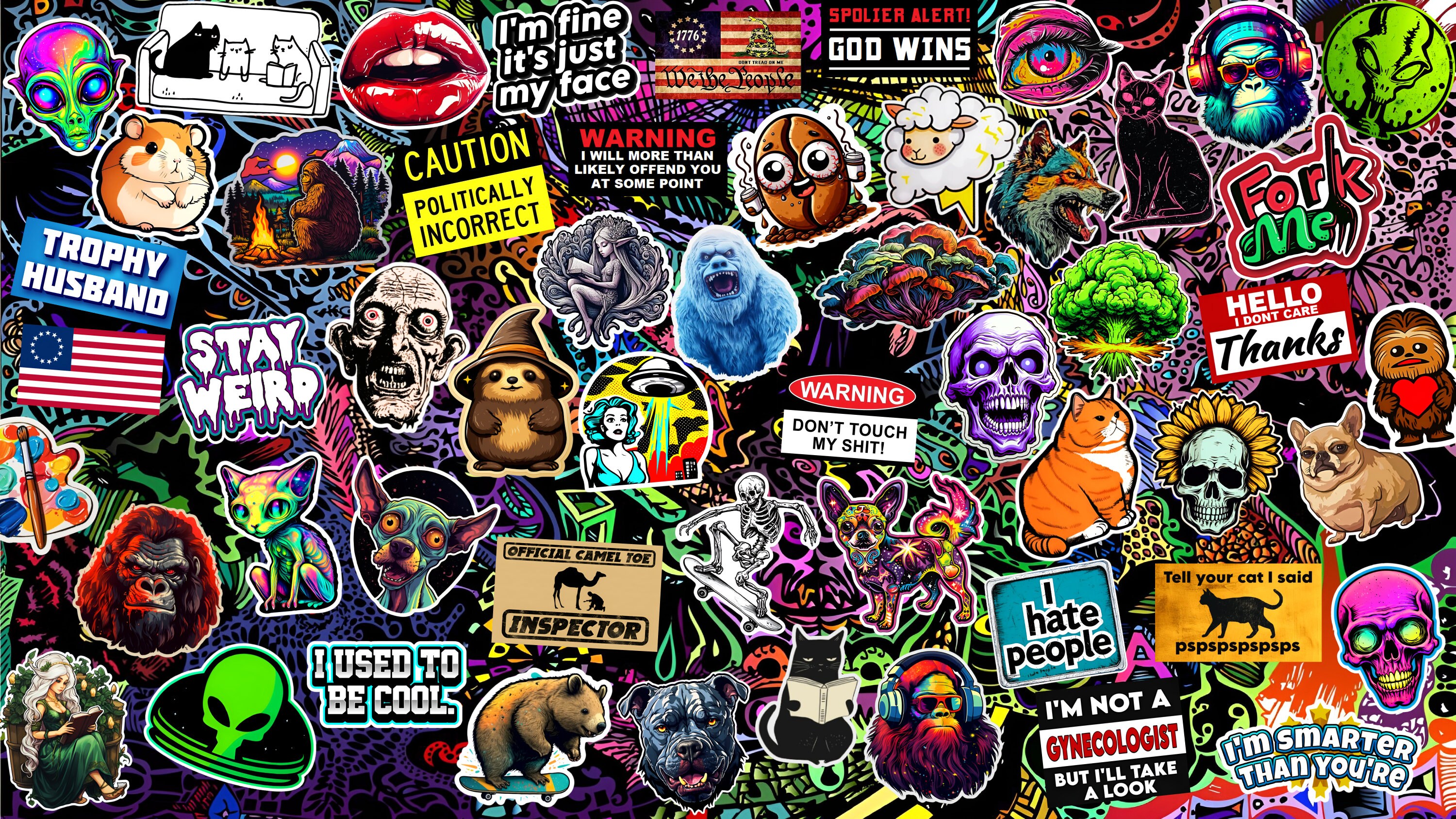 Trippy Melting Pig Sticker Water-resistant Sticker for Laptops ...