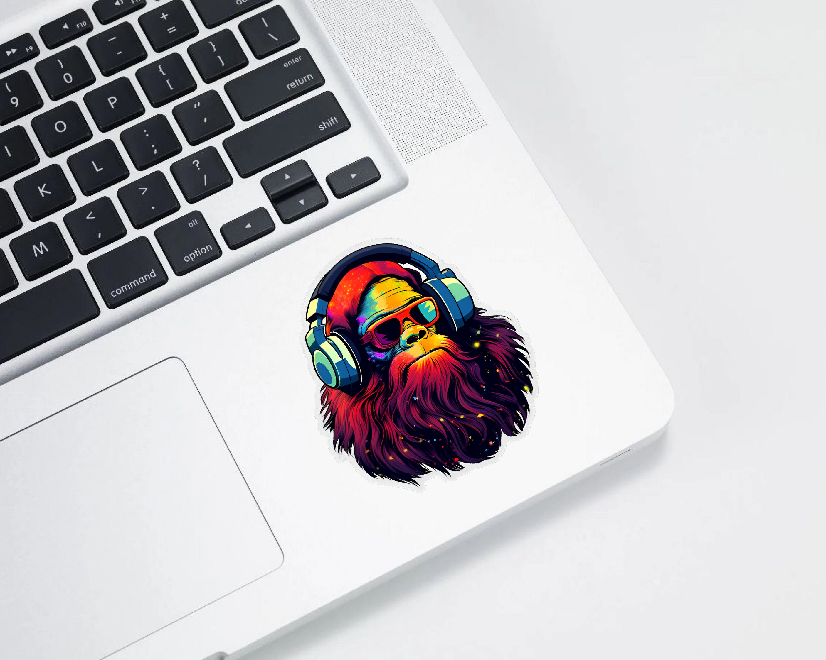 Bigfoot Sasquatch Headphones Sticker Water-resistant Vinyl Sticker ...