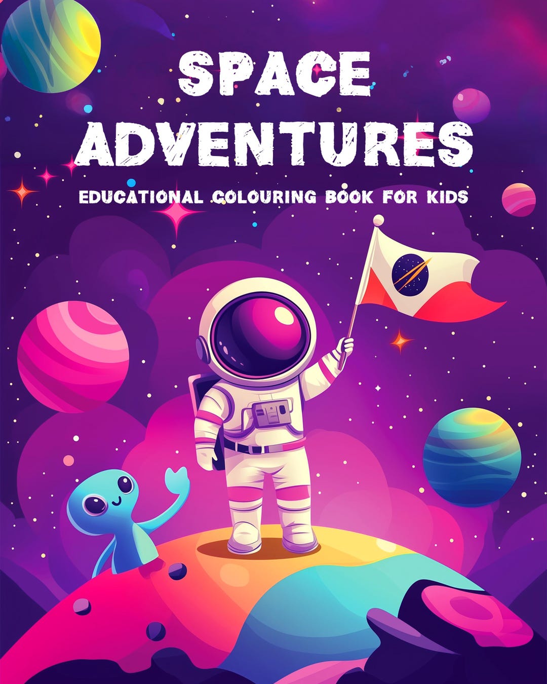 Space Adventures - Educational Coloring Book for Kids - Etsy