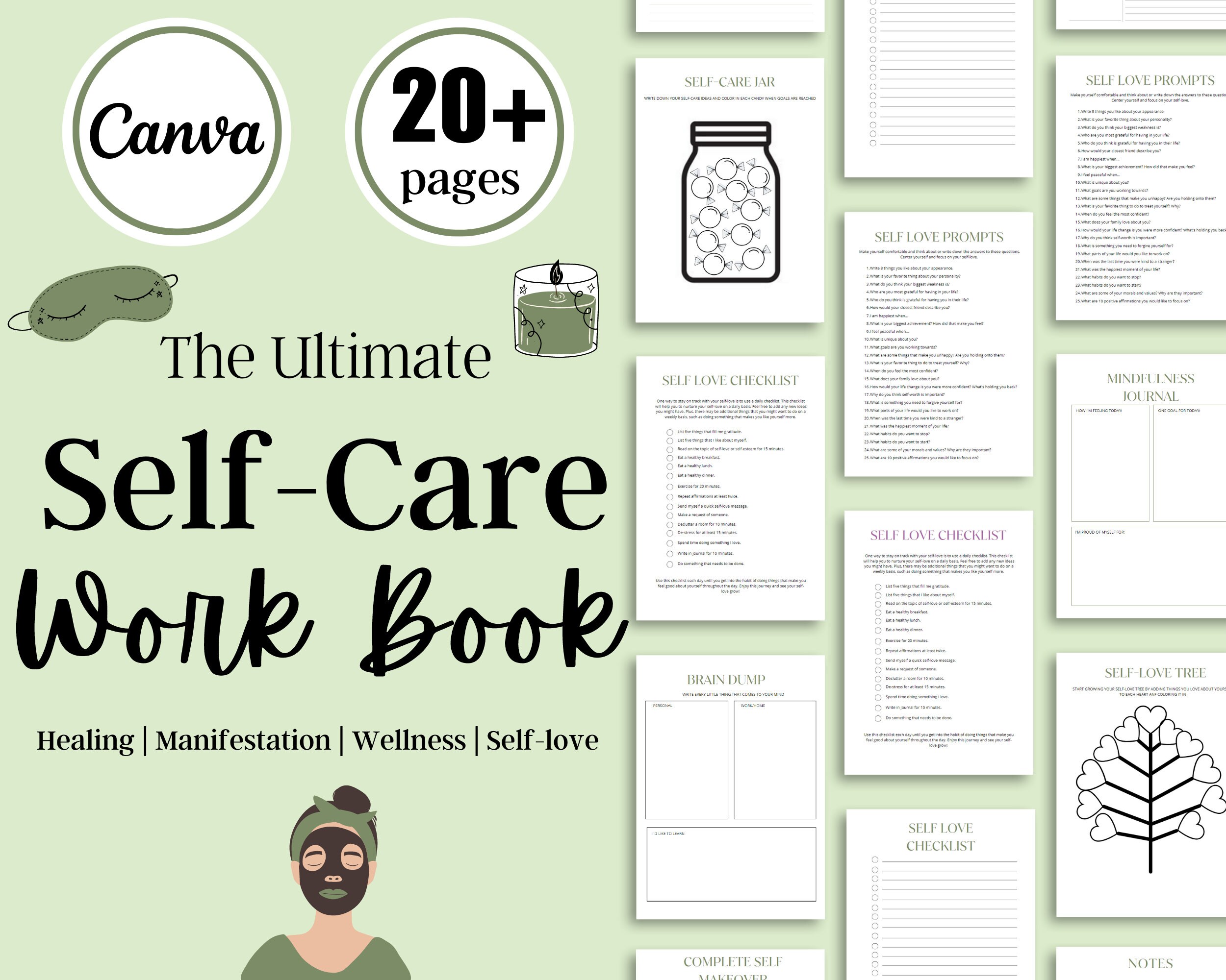 Self Care Planner Printable | Self-love Journal | Mental Health ...