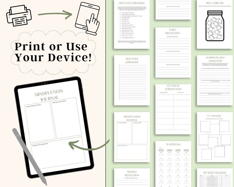 Self Care Planner Printable | Self-love Journal | Mental Health ...