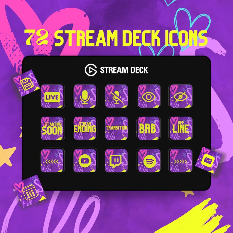 72 "doodle" Stream Deck Icons | Streaming | Twitch | Discord | Youtube ...