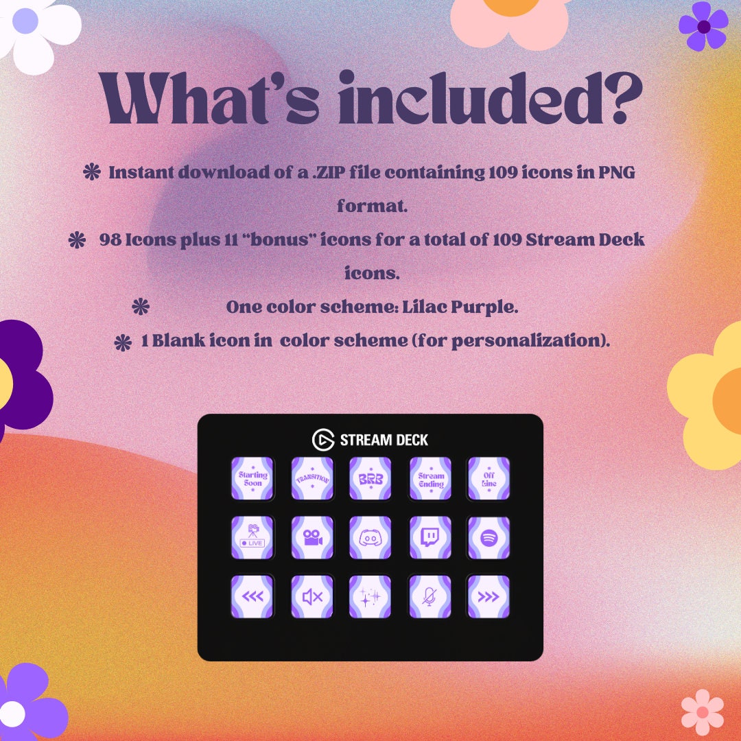 98 Lilac GROOVY Stream Deck Icons | Streamer | Twitch | Discord ...