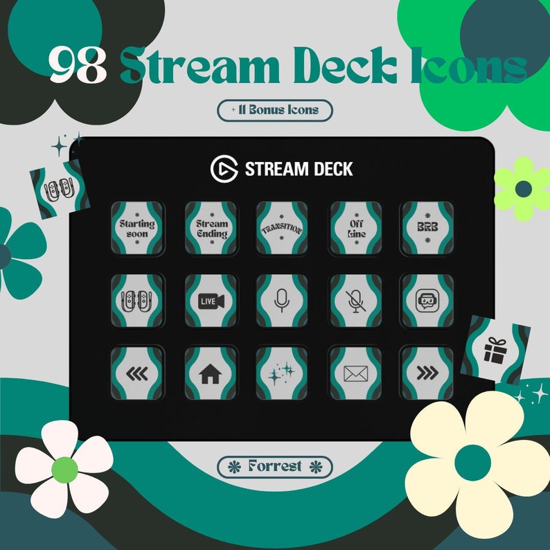 98 Forrest GROOVY Stream Deck Icons | Streamer | Twitch | Discord ...