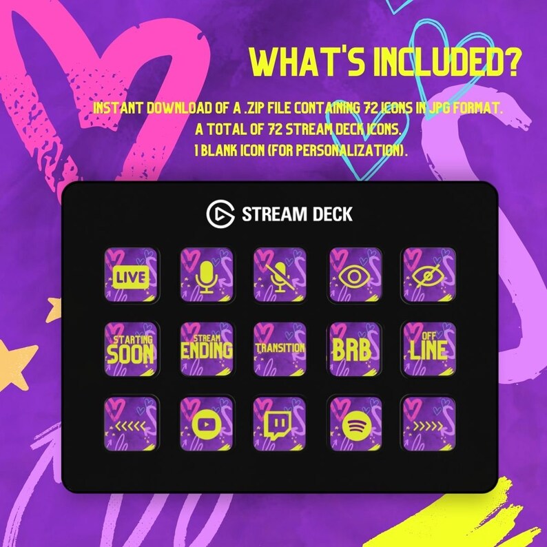 72 "doodle" Stream Deck Icons | Streaming | Twitch | Discord | Youtube ...