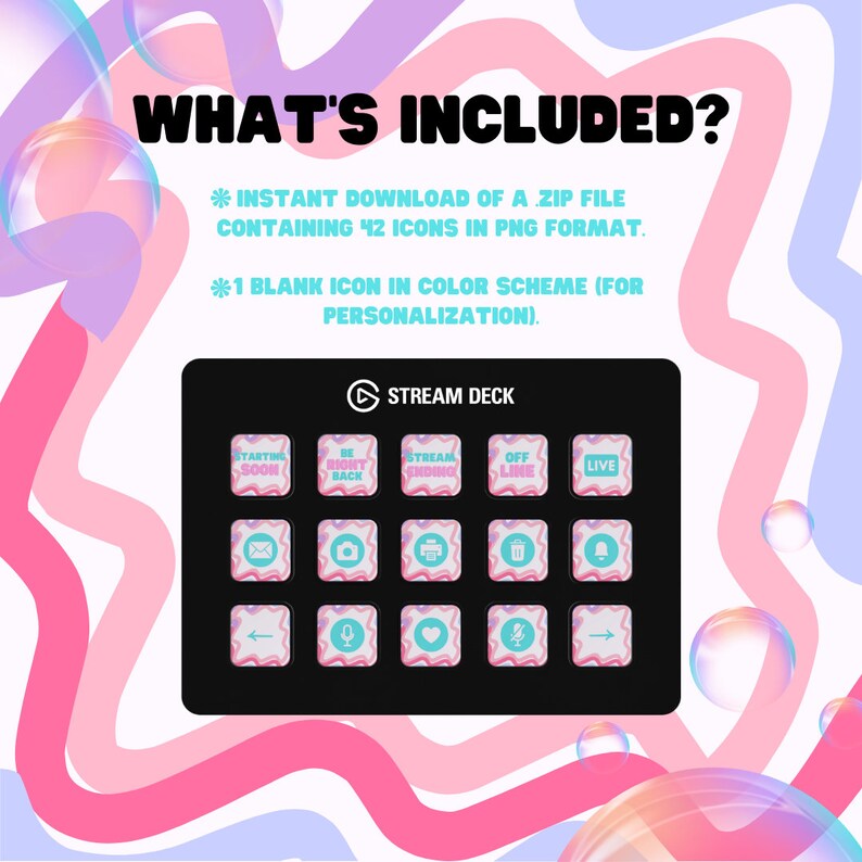 42 “bubble Burst” Stream Deck Icons | Streaming | Twitch | Discord ...