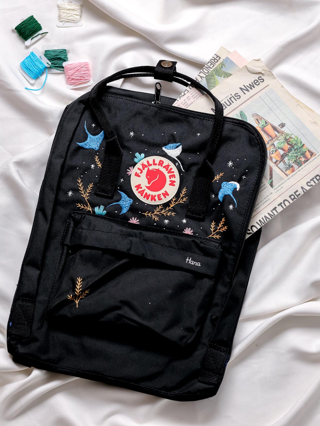 Stingray Embroidered Backpack | Personalized Name Embroidered Kanken ...