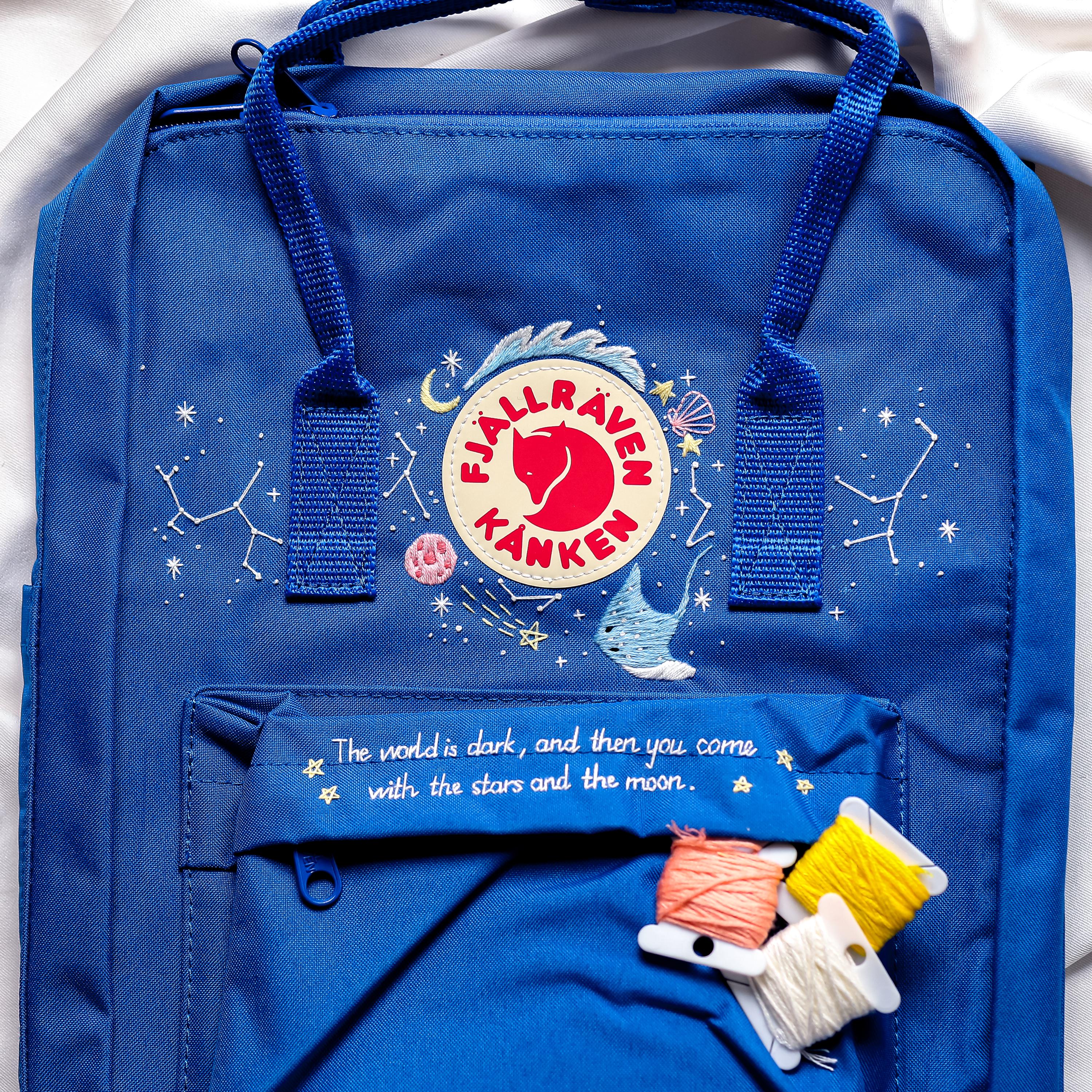 Kanken Backpack With Embroidered Ocean and Constellations | Stingray ...