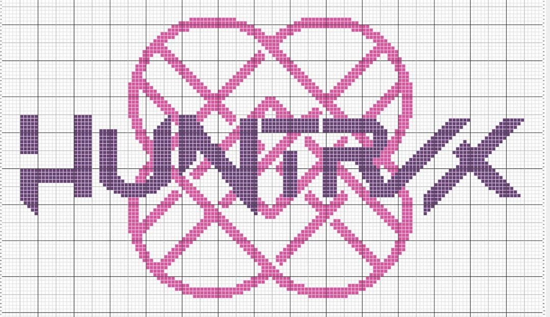 K Pop Demon Hunters Huntrix Logo Pattern (big) Easy Cross Stitch ...
