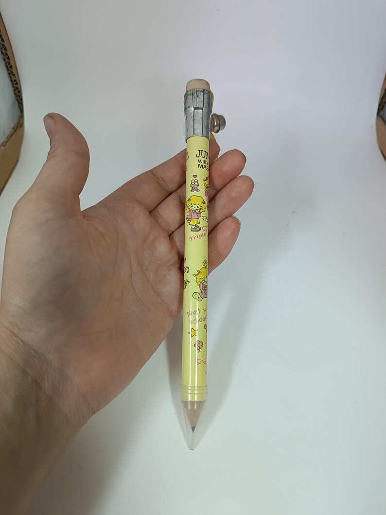 Vintage Jumbo Pencil With Mascot Message Triple Yan Yan Ribbon Japan ...