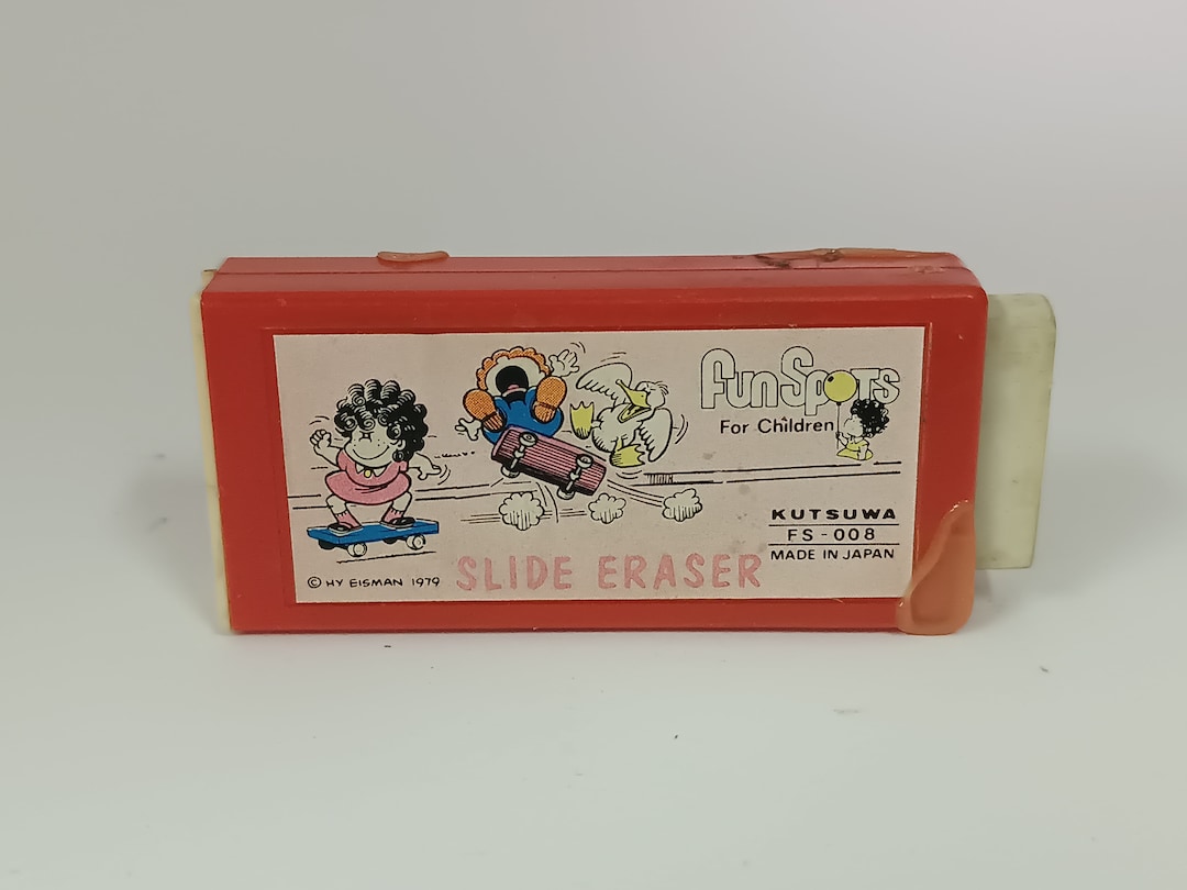 Vintage Slide Pencil Eraser Funsports by Kutsuwa Japan 80's - Etsy
