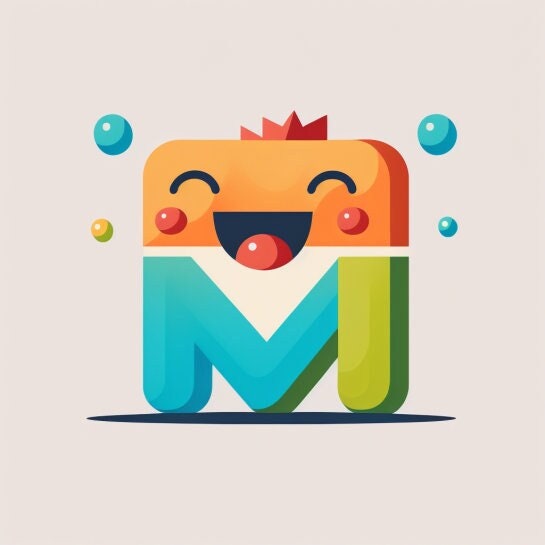 Happy Face Letter M - Etsy