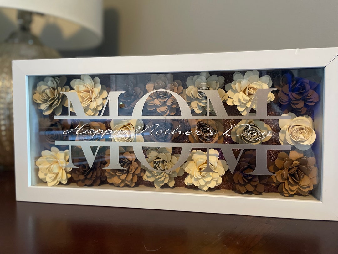 Mom or Dog Mom Flower Box | Paper Rose Gift Box | Paper Flower Shadow ...