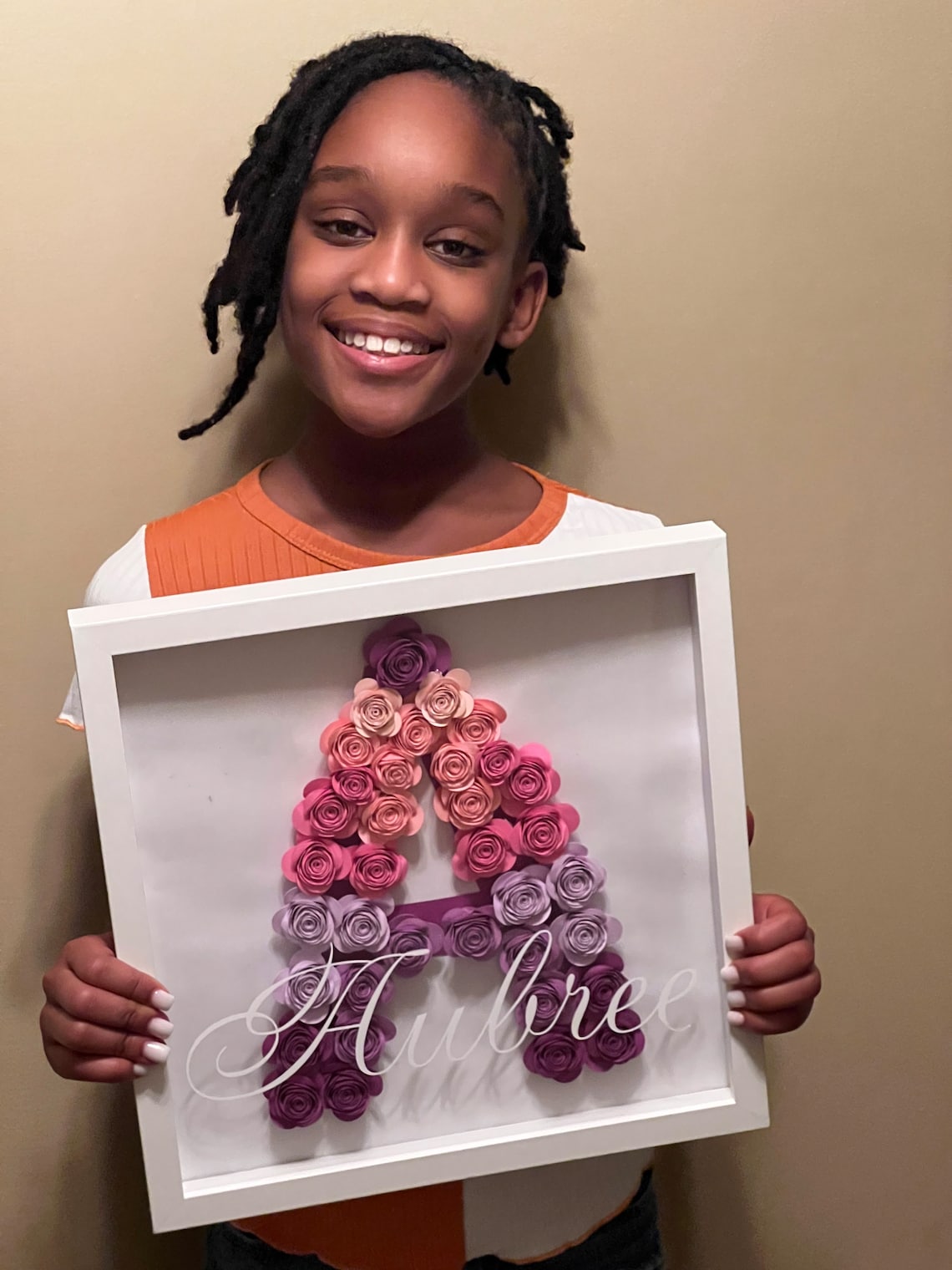 Personalized Letter Shadow Box | Paper Rose Gift Box | Paper Flower ...