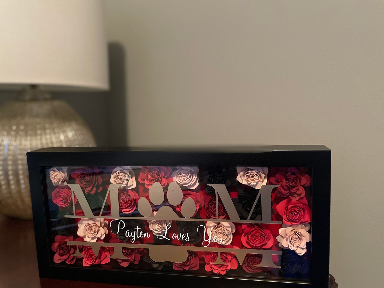 Mom or Dog Mom Flower Box | Paper Rose Gift Box | Paper Flower Shadow ...