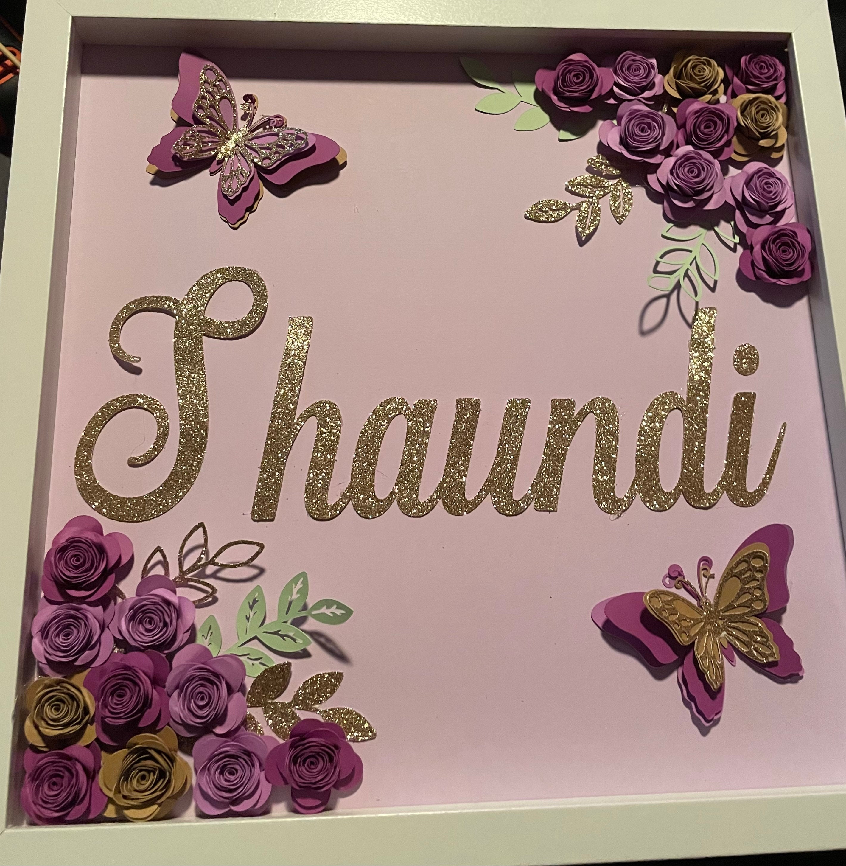 Personalized Name Shadow Box | Paper Rose Gift Box | Paper Flower ...