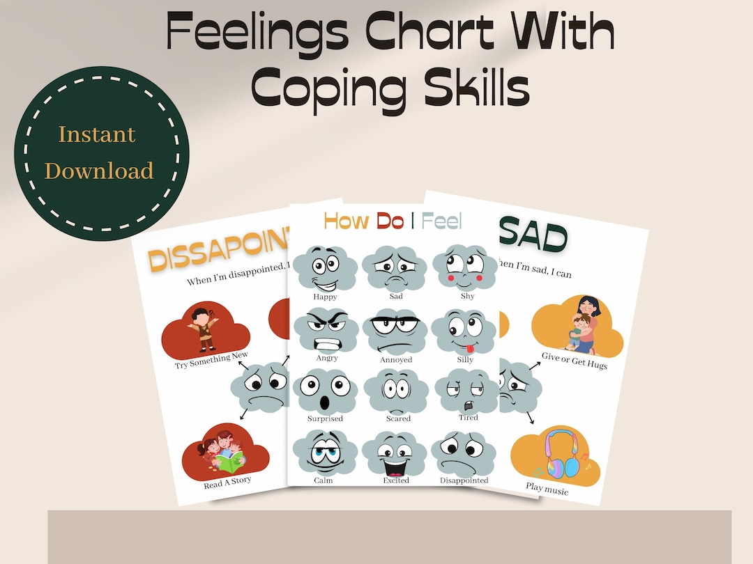 Feelings Chart , Coping Skills Poster, Calming Corner, Emotion Chart ...