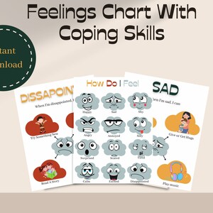 Feelings Chart , Coping Skills Poster, Calming Corner, Emotion Chart ...
