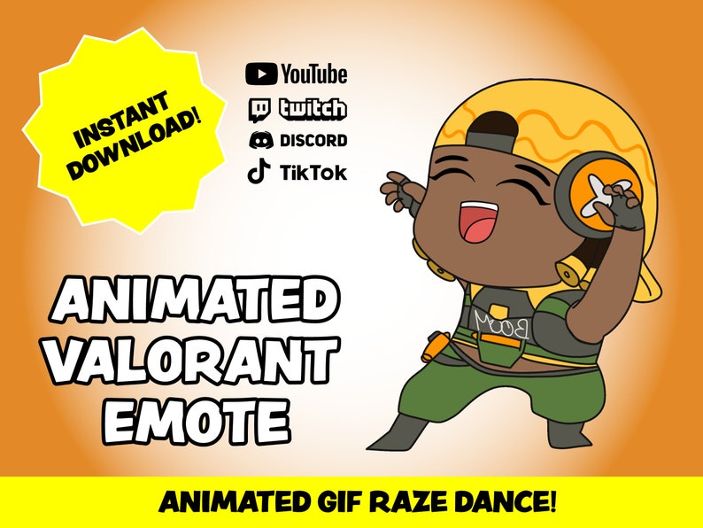 Animated Dancing Raze Emote | Valorant Animated Emote - Etsy