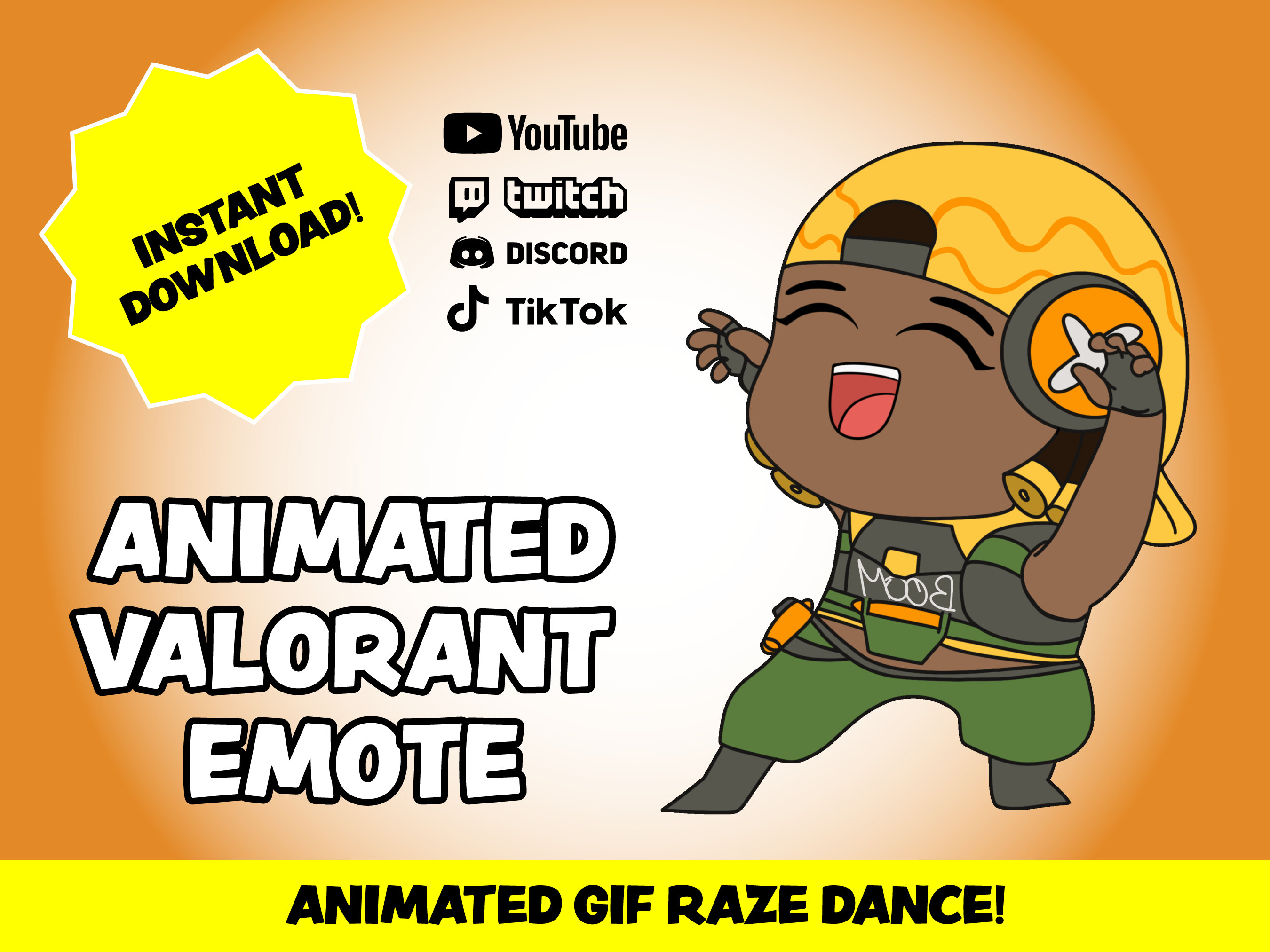 Animated Dancing Raze Emote Valorant Animated Emote - Etsy
