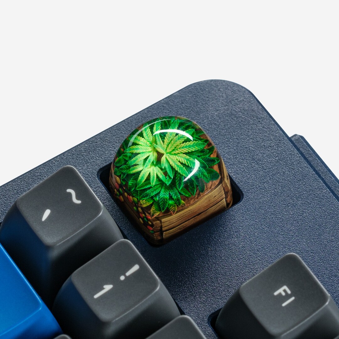 Cannabis Artisan Keycap Handmade Flower Garden Custom Resin Keycaps for ...