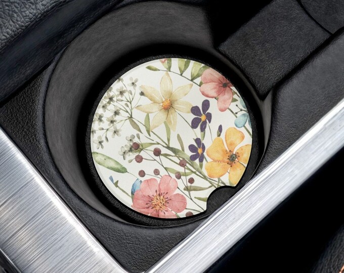 Floral Car Coasters - Spring and Summer Collection - Car Coasters - Set ...