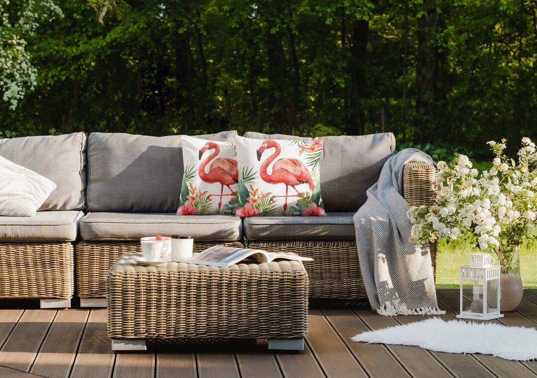 Flamingo Outdoor Pillows Tropical Flamingo Outdoor Throw Pillow Gifts ...