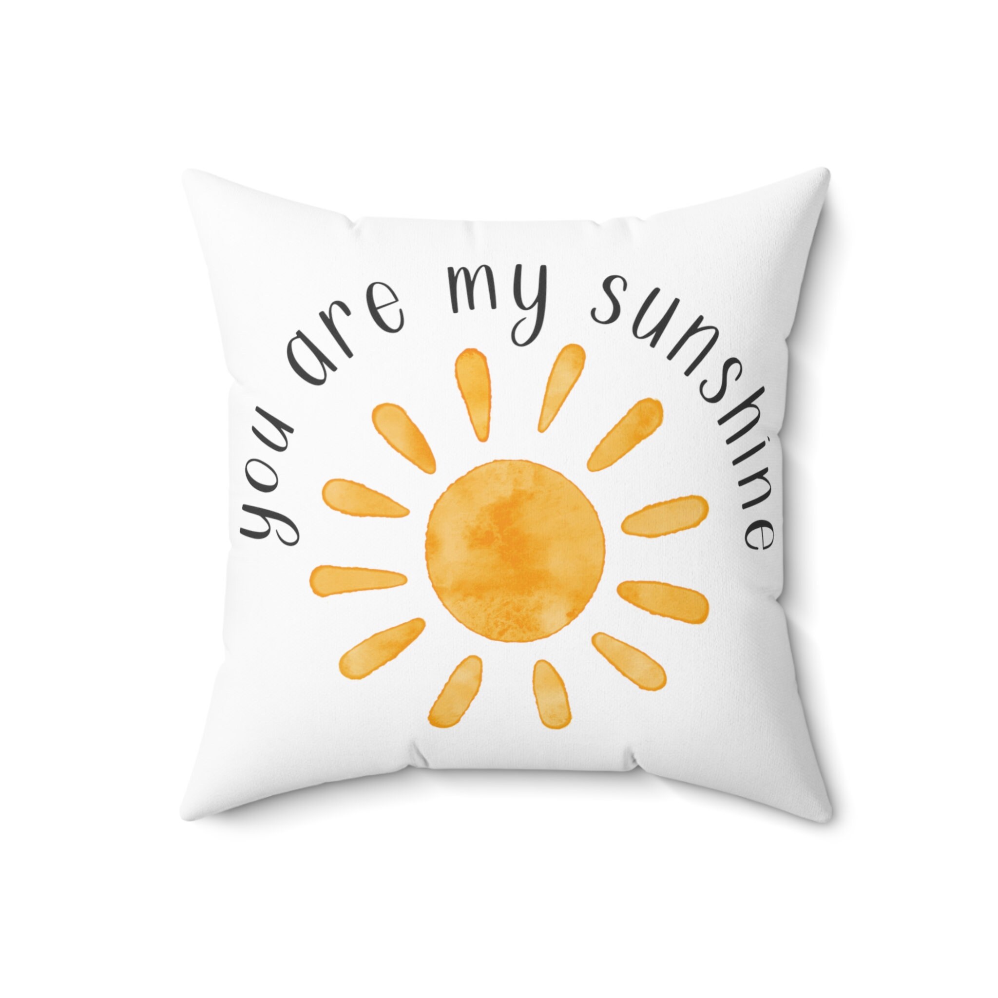 You Are My Sunshine Pillows Watercolor Sun Polyester Square White Throw ...